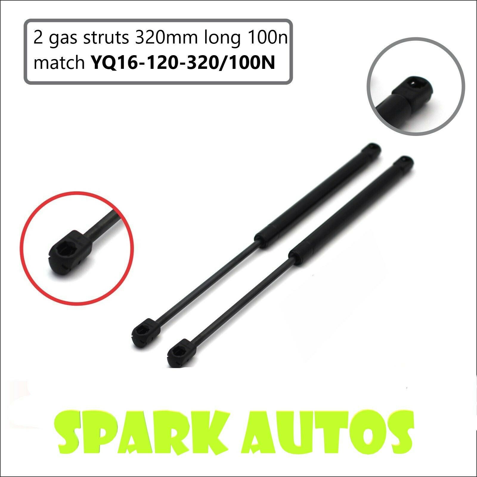 1 PAIR Tool Box Gas Struts 320mm extended @ 100n same as YQ16-120-320 ...
